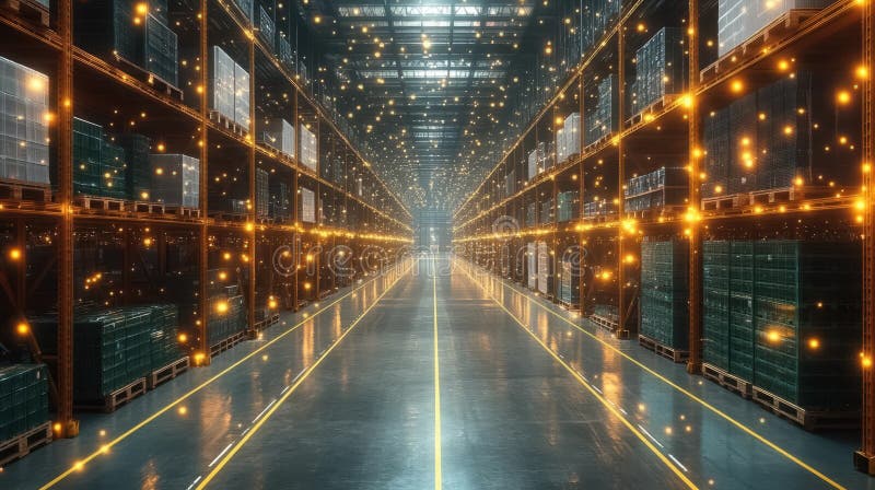 Futuristic Distribution Hub - AR Visualization of Smart Logistics ...