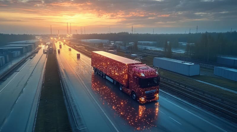 Futuristic Distribution Hub - AR Visualization of Smart Logistics ...