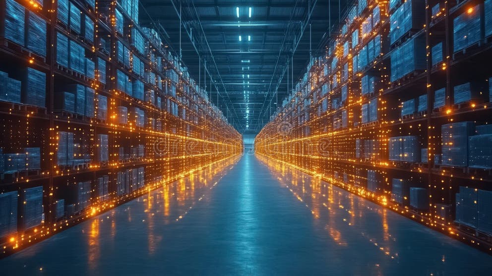 Futuristic Distribution Hub - AR Visualization of Smart Logistics ...