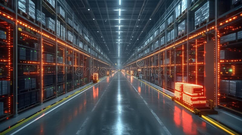 Futuristic Distribution Hub - AR Visualization of Smart Logistics ...