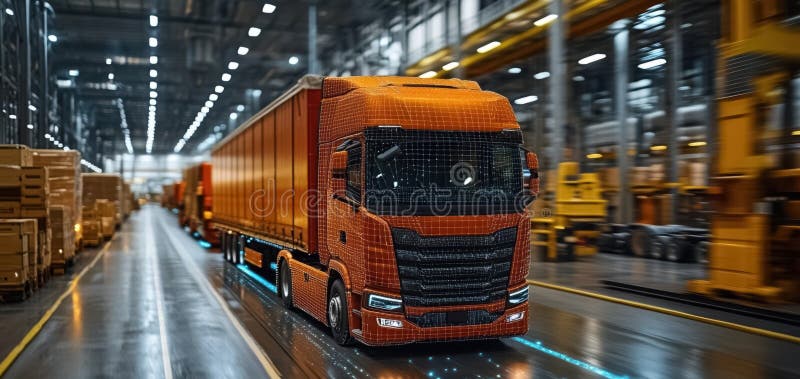 Futuristic Distribution Hub - AR Visualization of Smart Logistics ...