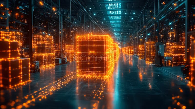 Futuristic Distribution Hub - AR Visualization of Smart Logistics ...