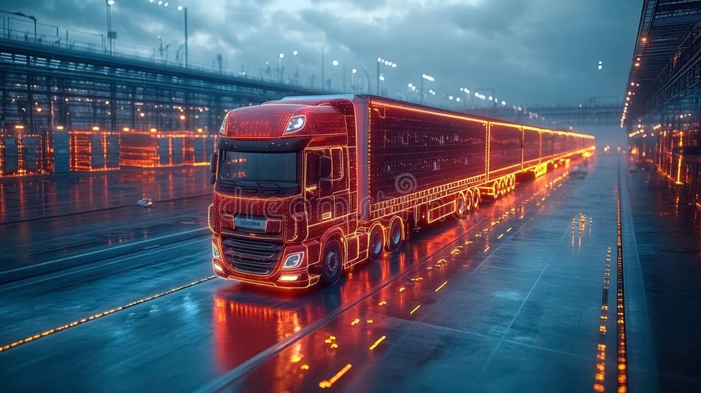 Futuristic Distribution Hub - AR Visualization of Smart Logistics ...