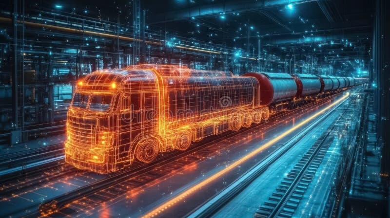 Futuristic Distribution Hub - AR Visualization of Smart Logistics ...