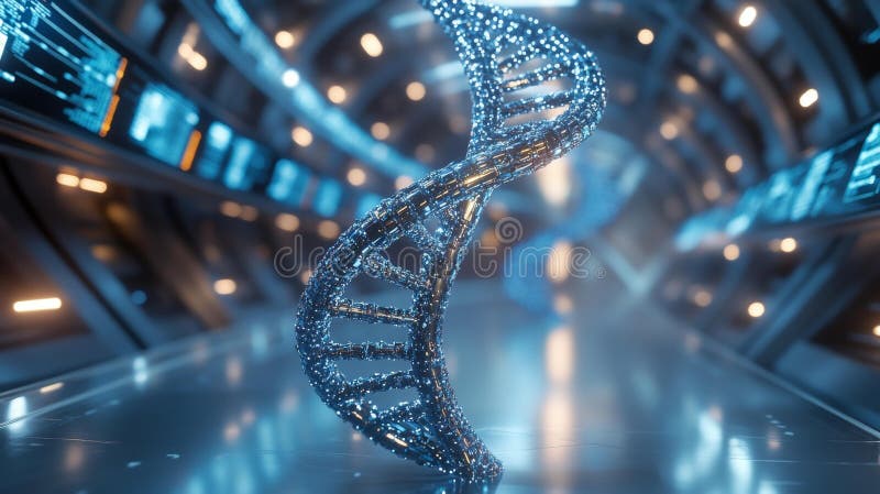 Futuristic Dna Helix in a High-tech Laboratory - Generative Ai Stock ...