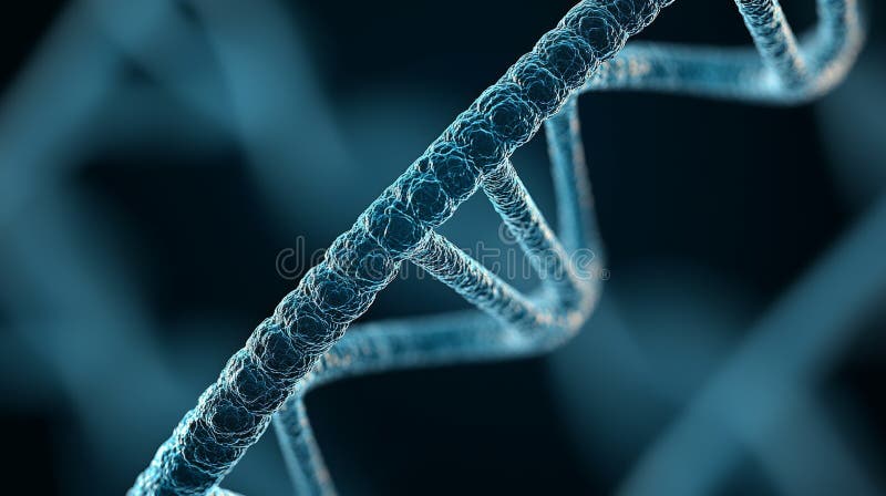 Futuristic DNA Sequence Visualization in 3D Stock Illustration ...