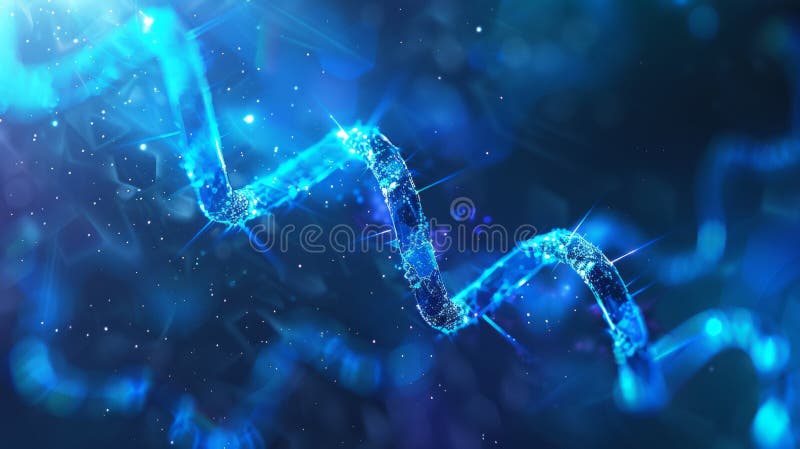 Futuristic DNA Strand: Abstract Genetic Molecule in Blue, Science ...