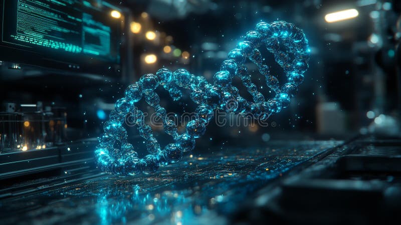 Futuristic Dna Strand in a High-tech Laboratory - Generative Ai Stock ...