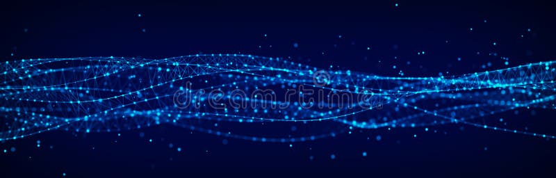 Futuristic DNA Structure. Wavy Flow of Connecting Molecules. Medical ...