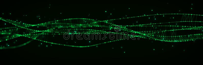 Futuristic DNA Structure. Wavy Flow of Connecting Molecules. Medical ...