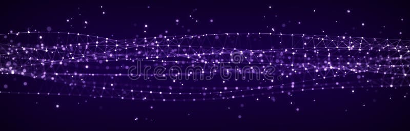 Futuristic DNA Structure. Wavy Flow of Connecting Molecules. Medical ...