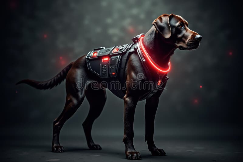 Cyberpunk Dog Futuristic Glowing Collar Stock Photos - Free & Royalty ...
