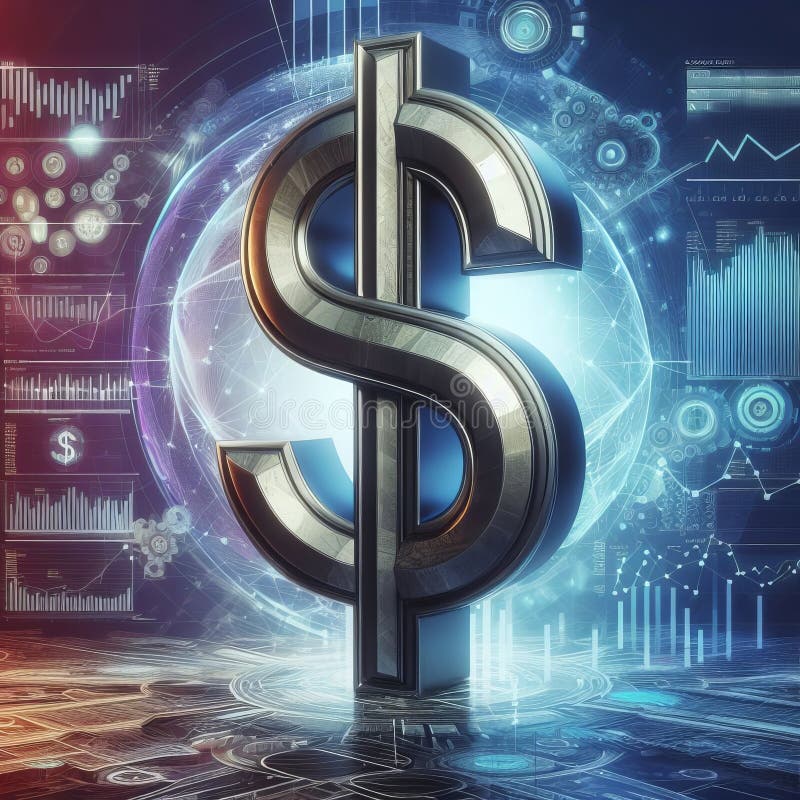 Futuristic Dollar Sign in Digital World Stock Image - Image of currency ...