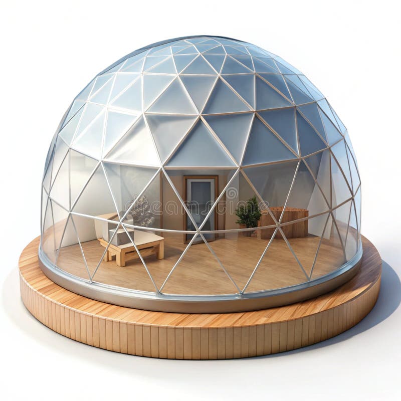 Futuristic Dome House Isolated on White Background Stock Illustration ...