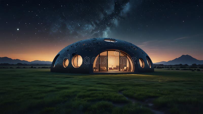 A Stunning, Modern Dome House, Featuring a Unique Stock Illustration ...