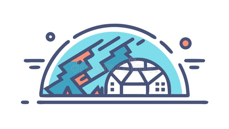 Futuristic Dome Research Facility. Advanced Science Hub. Vector Design ...