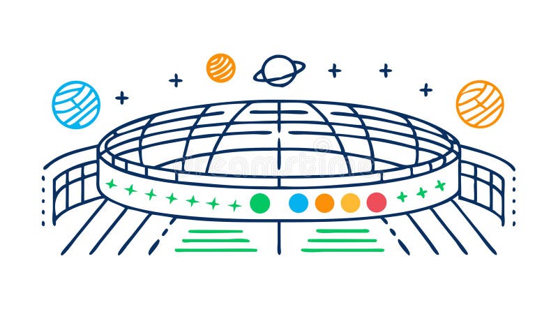 Futuristic Dome Stadium or Event Venue, Vector Design Generative AI ...
