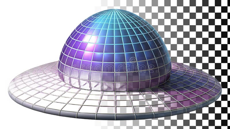 Futuristic Domed Structure with Grid Pattern, Sci,fi Cap Png ...