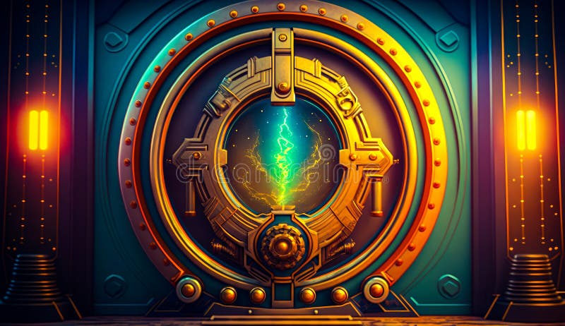 Futuristic Door with Bright Light Coming Out of it. Generative AI Stock ...