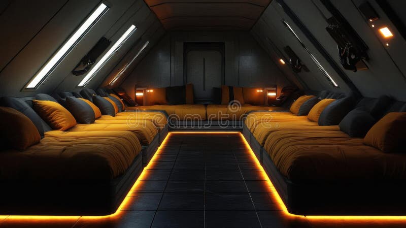 Futuristic Dorm Room Design Stock Photo - Image of aesthetic ...