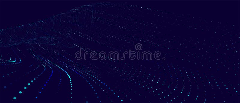 Futuristic Dot Wave. Abstract Digital Particle Wave. Technology ...