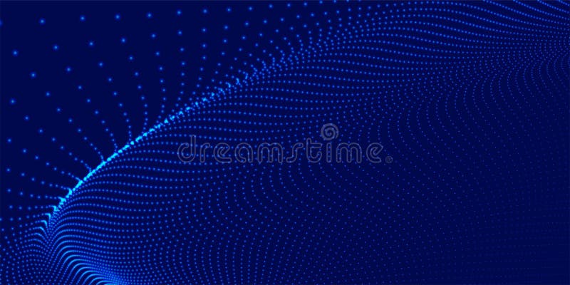 Futuristic Dot Wave. Abstract Digital Particle Wave. Technology ...
