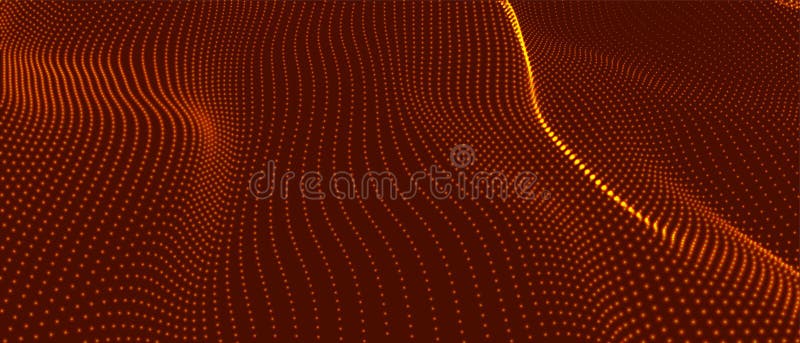Futuristic Dot Wave. Abstract Digital Particle Wave. Technology ...