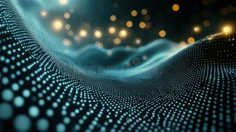 Futuristic Dots Forming a Digital Grid on a Dark Background ...