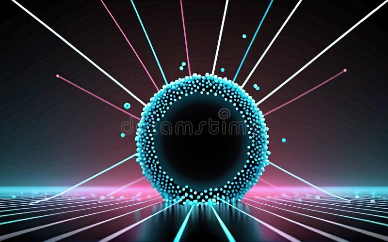 Futuristic Dots and Lines Rendering. an Abstract 3d Rendering of ...