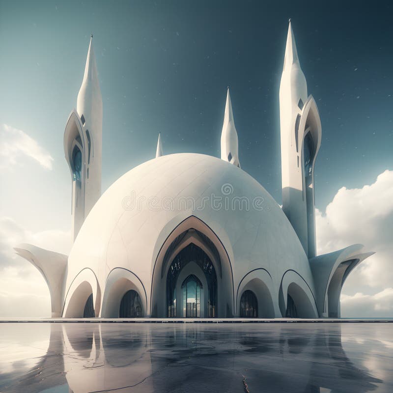 Futuristic Dreams, a Striking 3d Render of a Building in a Blue Sky ...