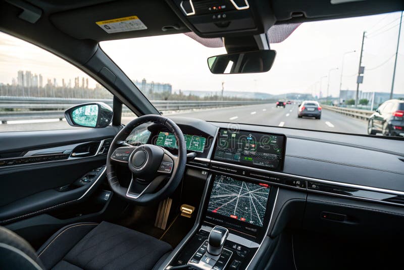 Futuristic Driverless Car Interior: Autonomous Control System Design ...