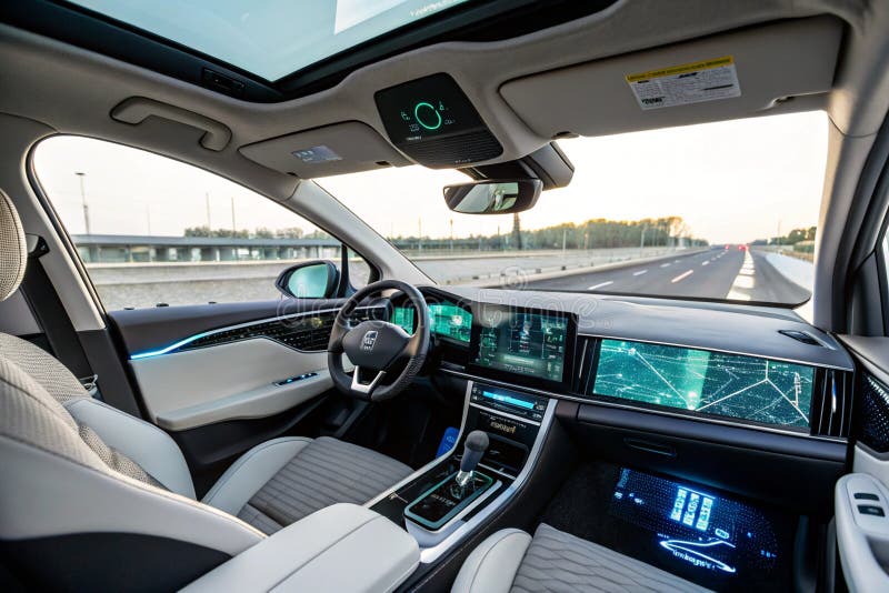 Futuristic Driverless Car Interior: Autonomous Control System Design ...