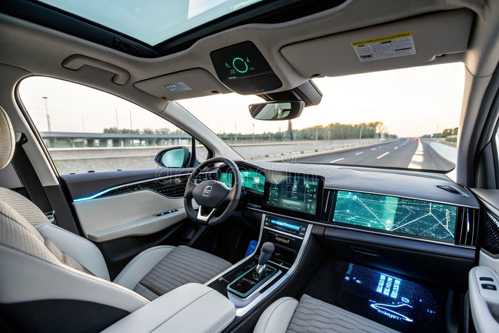 Futuristic Driverless Car Interior: Autonomous Control System Design ...