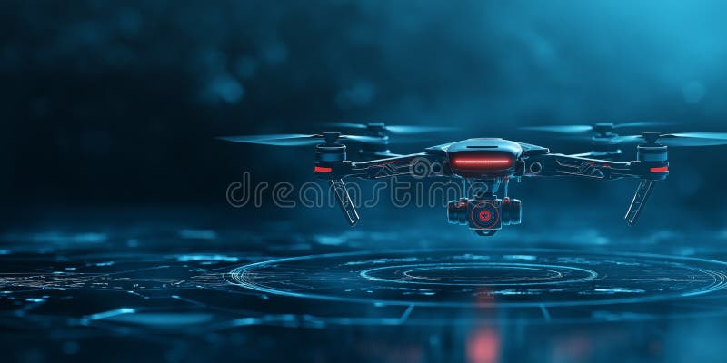 Futuristic Drone with Advanced AI Technology in Flight, Autonomous ...