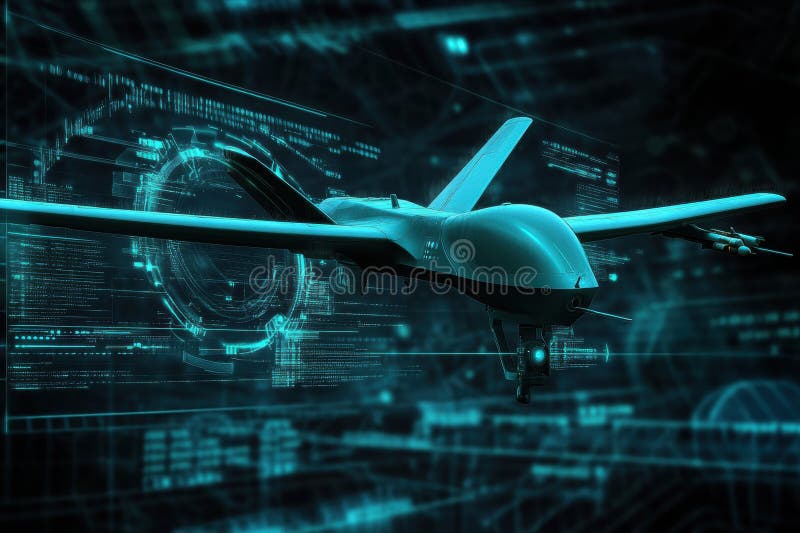 Futuristic Drone with Advanced Digital Targeting Interface for ...