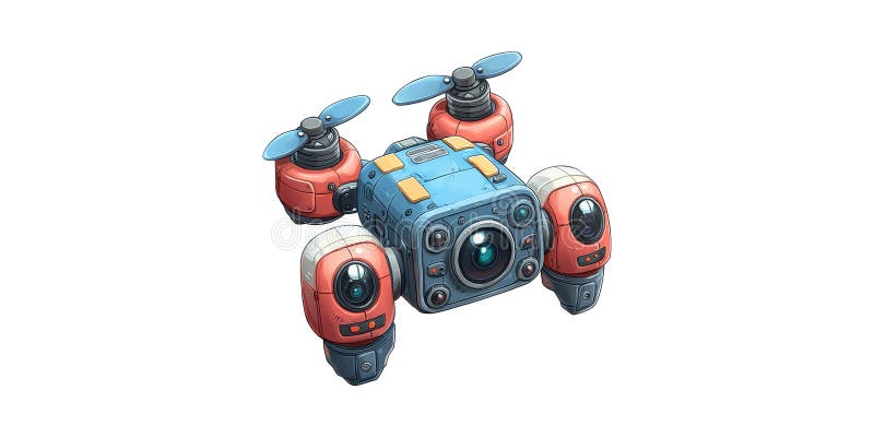Futuristic Drone with Camera and Propellers. Advanced Surveillance and ...