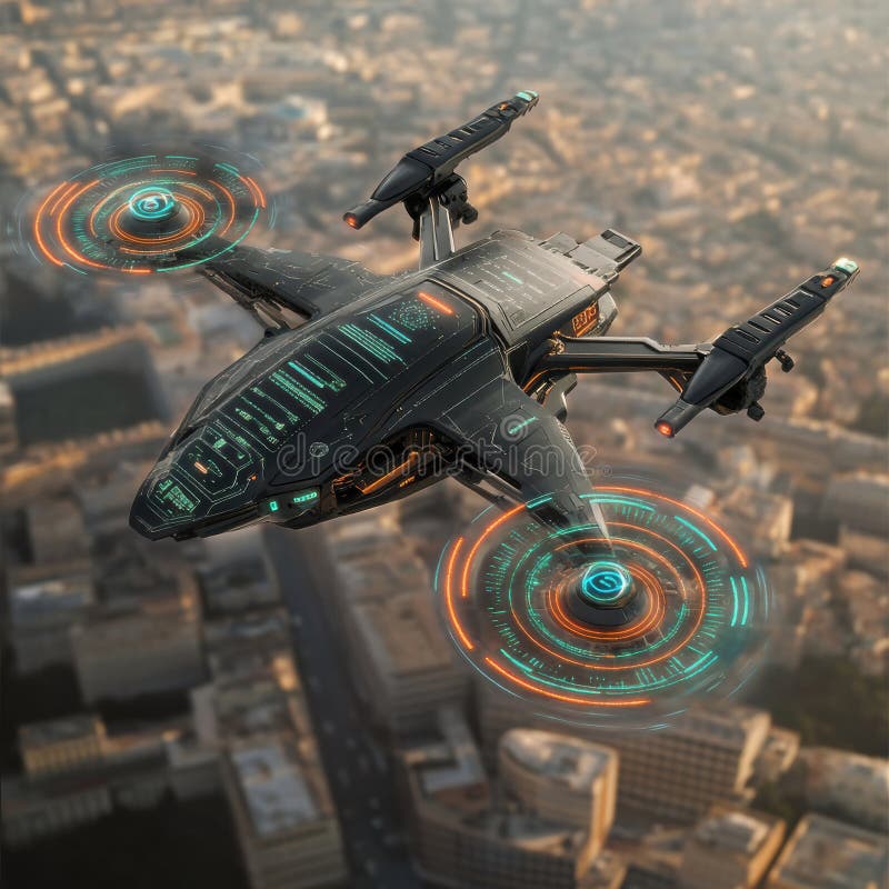 Futuristic Drone Equipped with Advanced Digital Targeting Interface ...