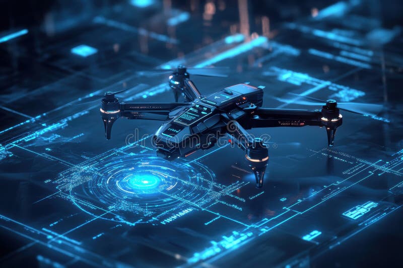 Futuristic Drone Equipped with Advanced Digital Targeting Interface for ...