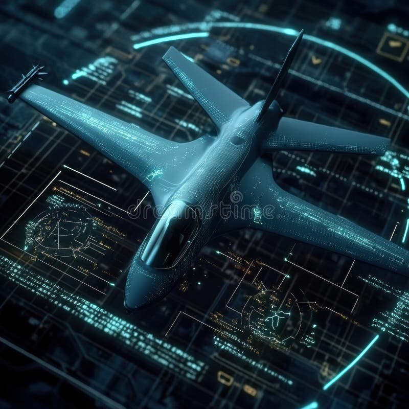 Futuristic Drone Featuring Advanced Digital Targeting Interface for ...