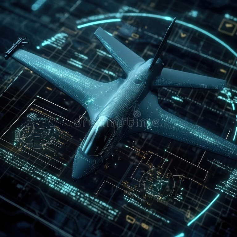 Futuristic Drone Featuring Advanced Digital Targeting Interface for ...