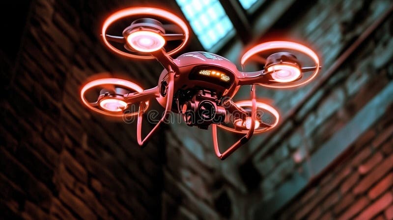 Advanced Cyberpunk Surveillance Drone Stock Illustration - Illustration ...