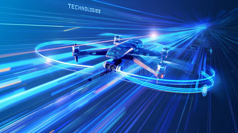 Futuristic Drone in a High-Tech Digital Environment Stock Image - Image ...