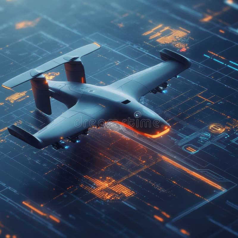 Futuristic Drone Showcasing Advanced Targeting Interface for Precision ...