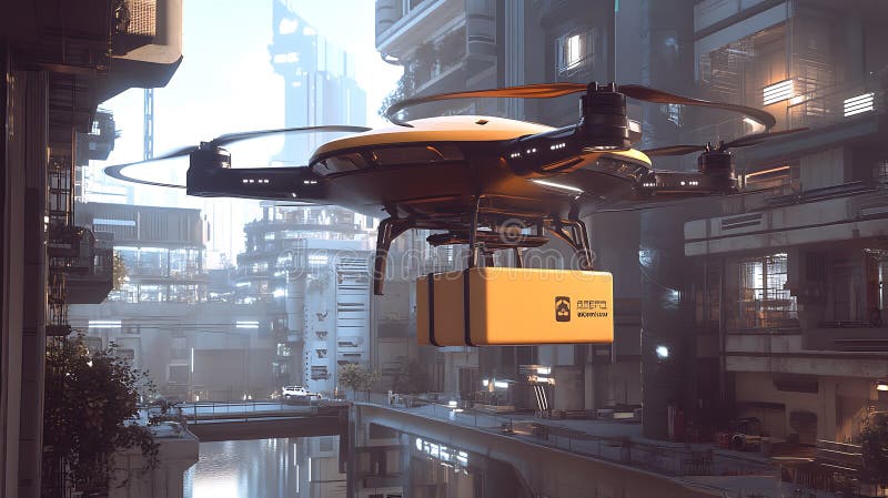 Futuristic Drone System – Advanced Aerial Technology Stock Illustration ...