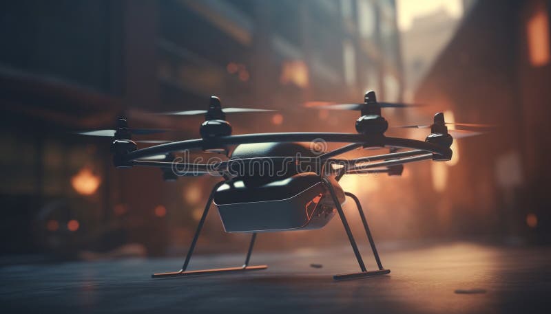 Futuristic Drone with Wireless Camera Surveillance Technology Generated ...