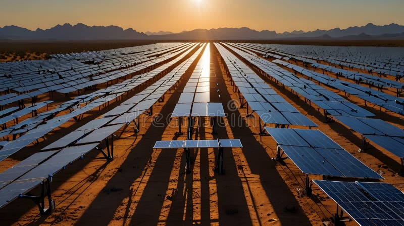 Futuristic Drones Inspecting Vast Solar Arrays Stock Illustration ...