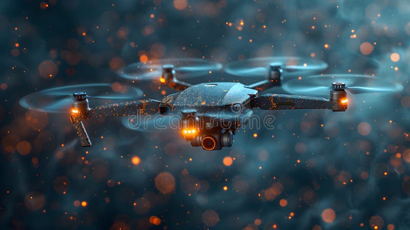 Futuristic Drones in Minimalist Digital Background for Headlines or ...