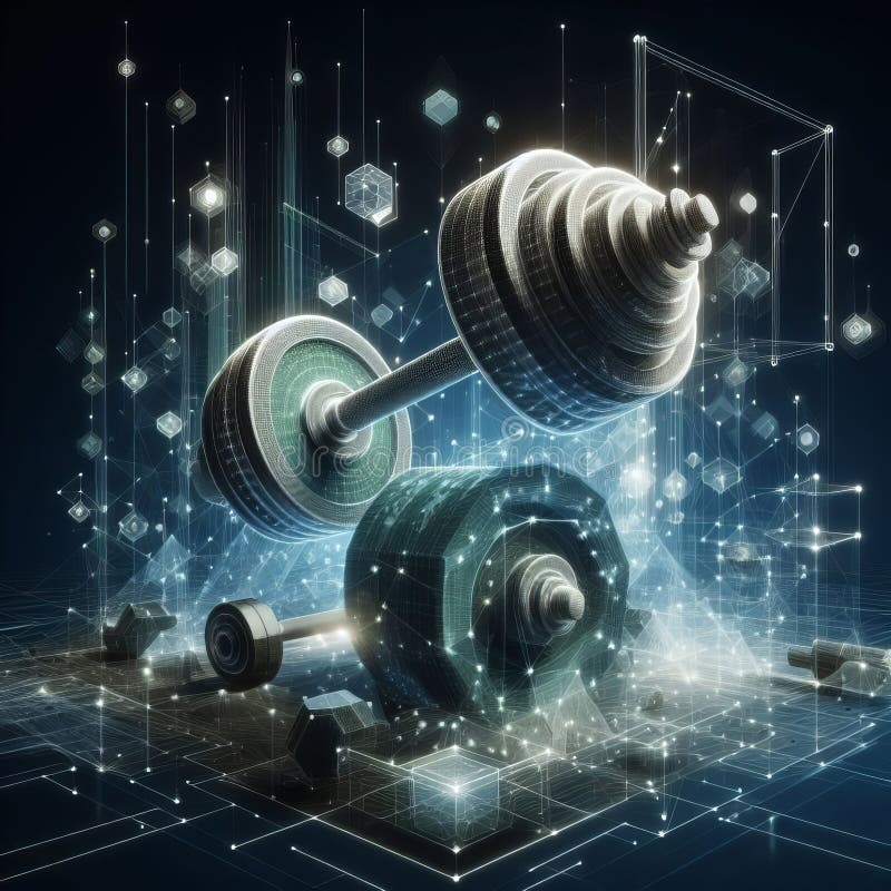 Futuristic Dumbbells in a Digital Matrix Stock Image - Image of ... Futuristic Dumbbells in a Digital Matrix Stock Image - Image of ...