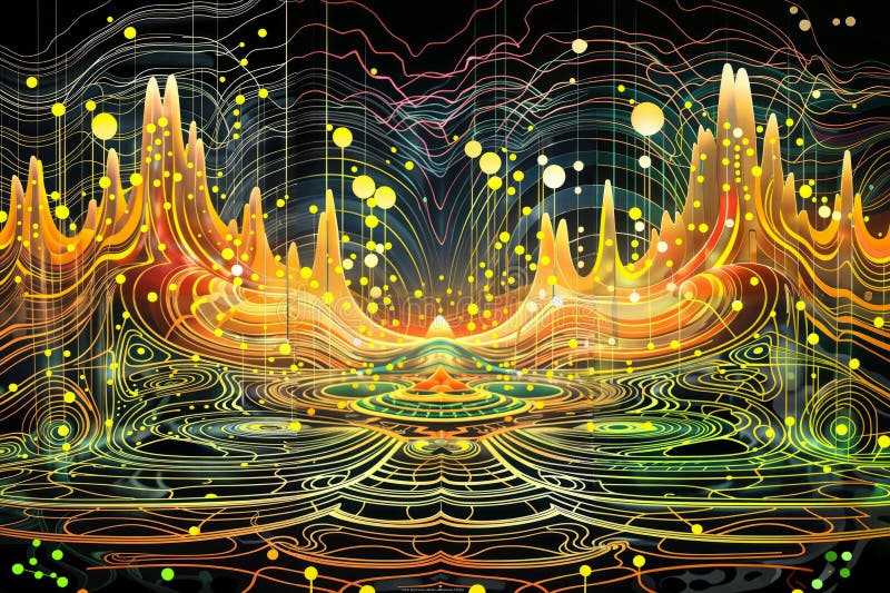 Abstract Background, Futuristic Wavy Illustration, Computer-generated ...