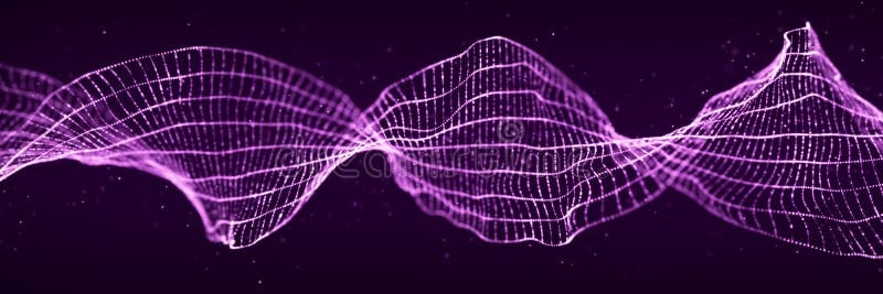 Futuristic Dynamic Swirling Digital Wave. Abstract Nanotechnology Flow ...